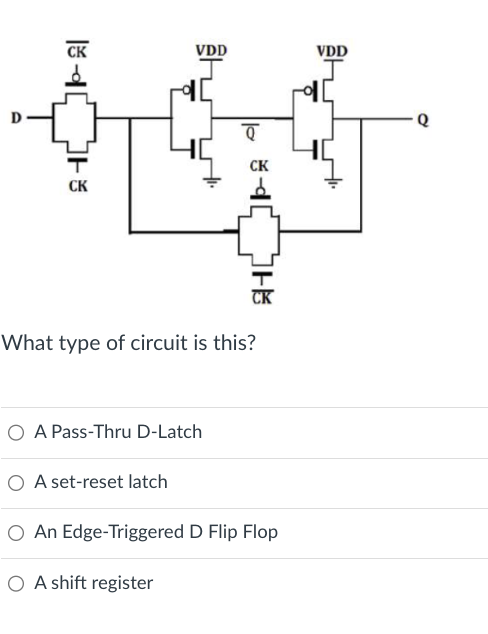 What type of circuit is this? A Pass-Thru D-Latch A | Chegg.com