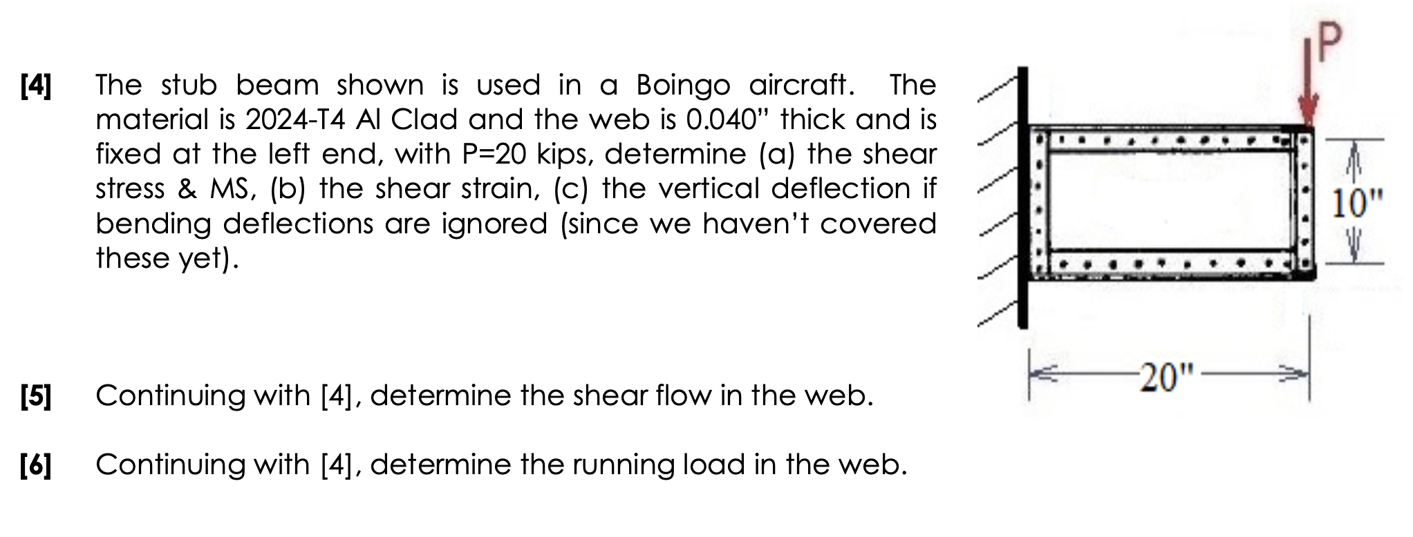 Solved [6] Continuing with [4], determine the running load | Chegg.com