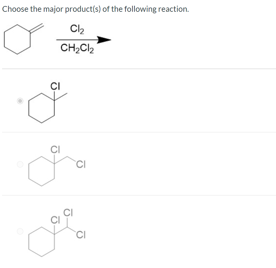 Solved Choose the major product(s) of the following | Chegg.com