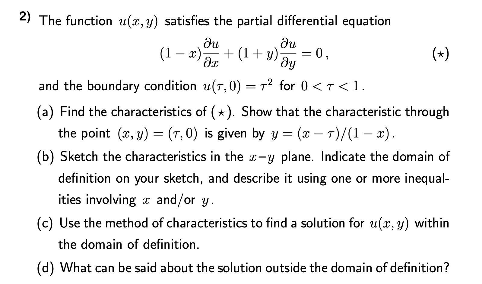 2) The function u(x, y) satisfies the partial | Chegg.com