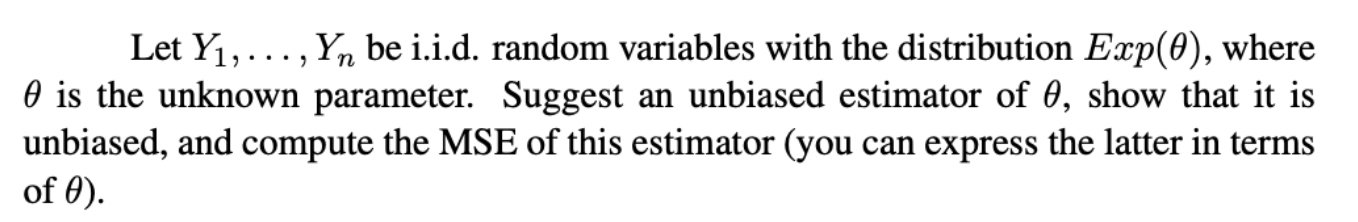 Solved Let Y1,…,Yn be i.i.d. random variables with the | Chegg.com