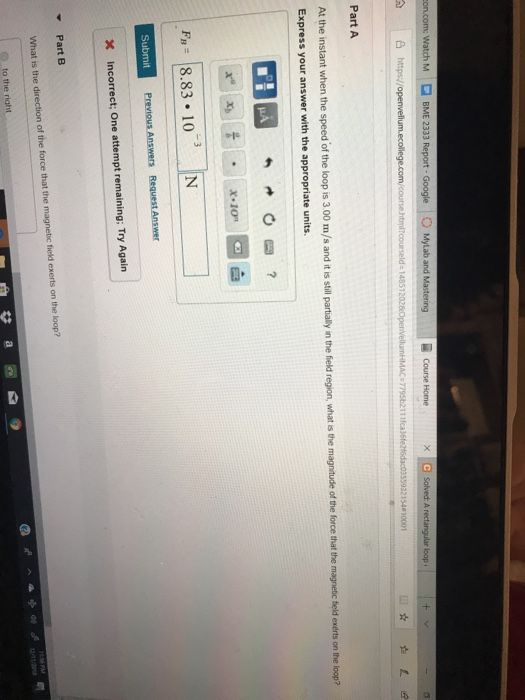 Solved Constants A Rectangular Loop Of Wire With Dimensions
