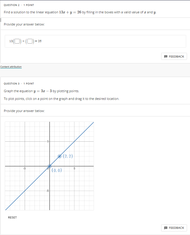 Solved QUESTION 2 - 1 POINT Find a solution to the linear | Chegg.com