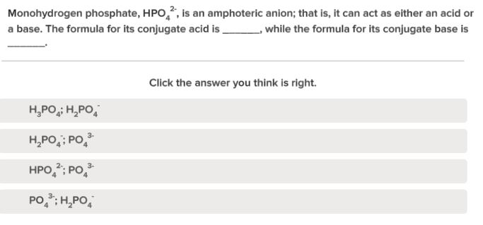 Solved 2- Monohydrogen phosphate, HPO4, is an amphoteric | Chegg.com