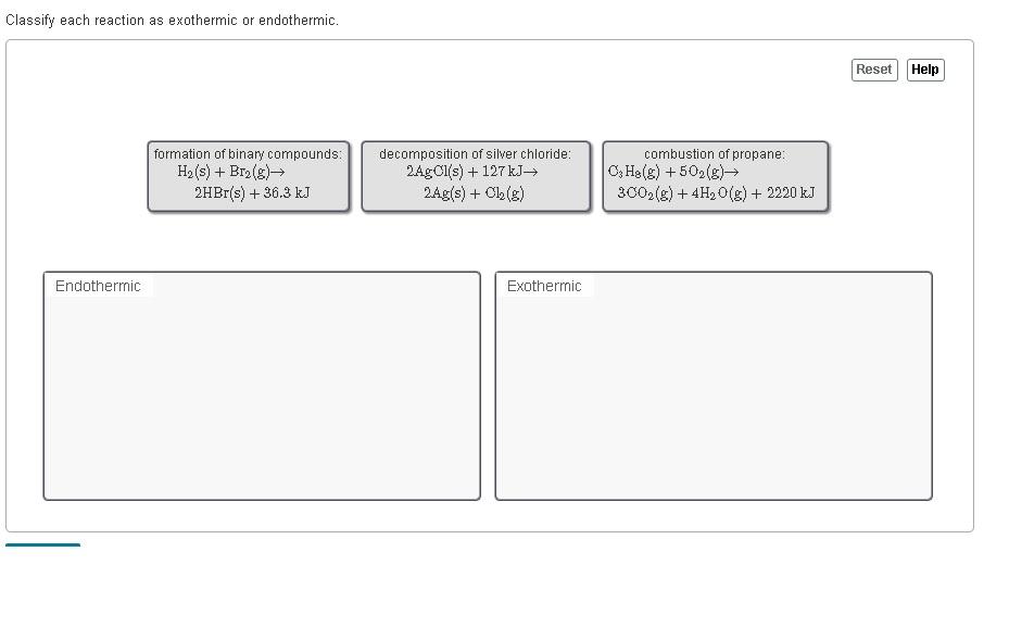 Solved Classify each reaction as exothermic or endothermic. | Chegg.com