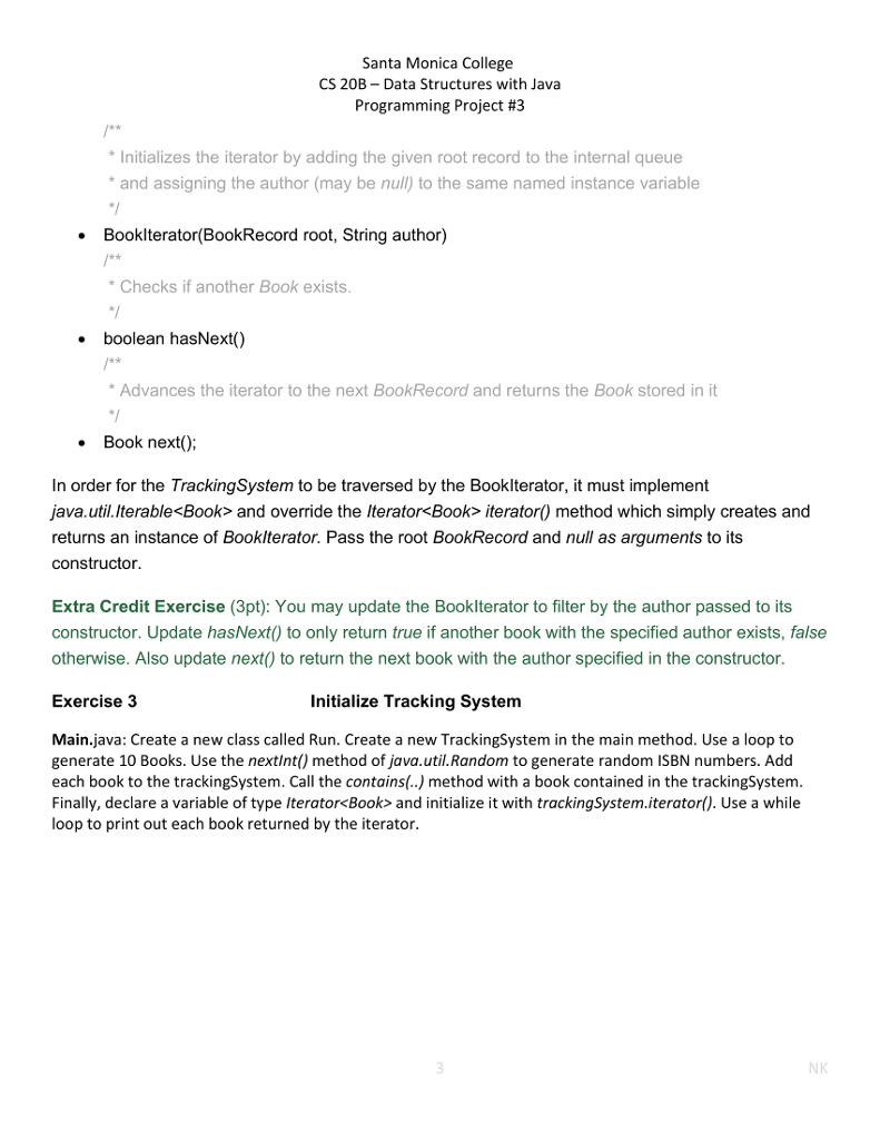 Santa Monica College CS 20B-Data Structures with Java | Chegg.com