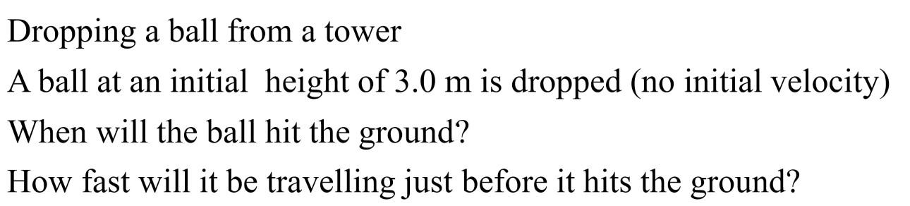 Solved Dropping a ball from a tower A ball at an initial | Chegg.com