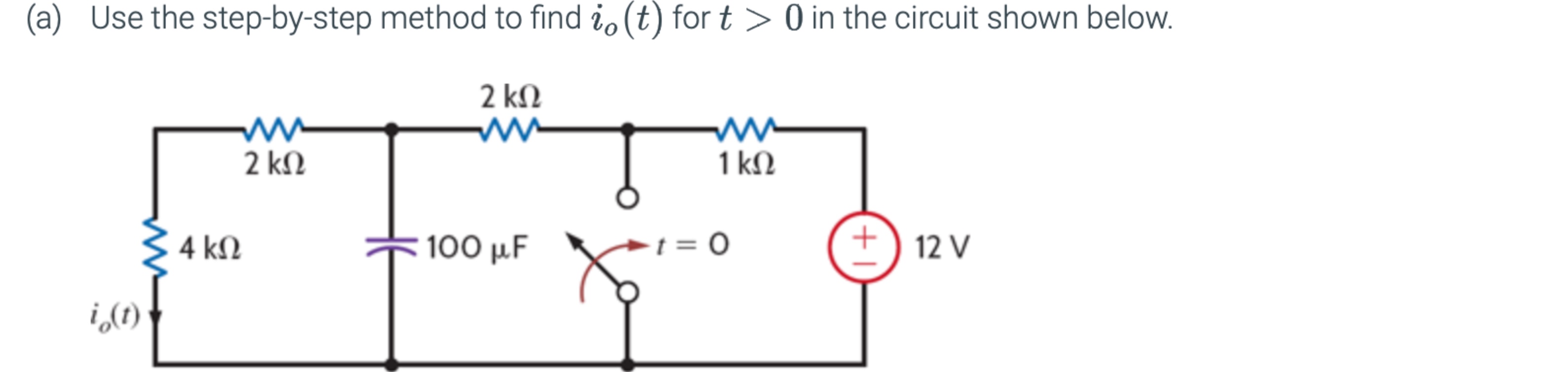 Solved 7.2.18(a) ﻿Use the step-by-step method to find io(t) | Chegg.com