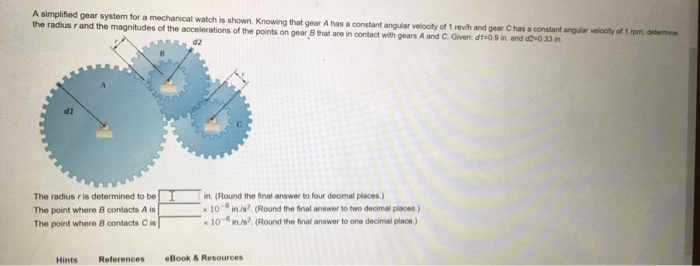 Solved A simplified gear system for a mechanical watch is | Chegg.com