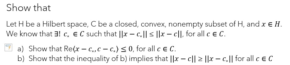 Solved Functional AnalysisShow thatLet H ﻿be a Hilbert | Chegg.com