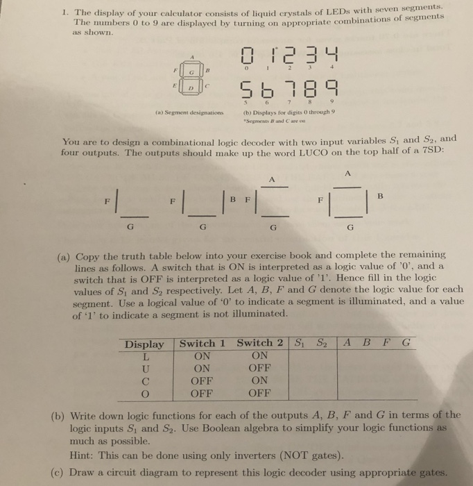 Solved 1. The display of your calculator consists of liquid | Chegg.com