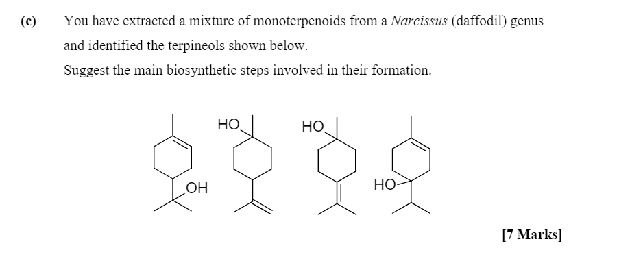 (C) You have extracted a mixture of monoterpenoids | Chegg.com