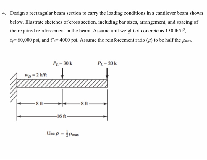 Solved design a rectangular beam section to carry the | Chegg.com