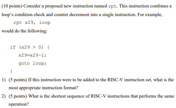 Solved (10 points) Consider a proposed new instruction named | Chegg.com