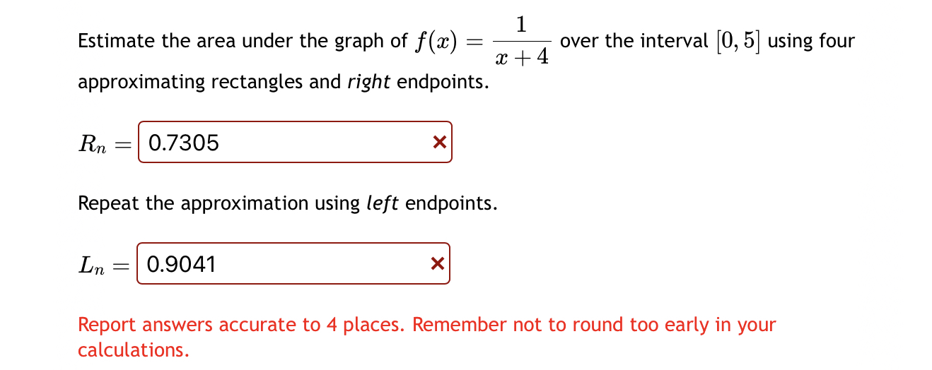 Solved Estimate the area under the graph of f(x)=x+41 over | Chegg.com