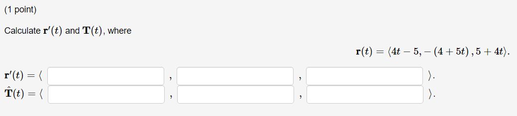 Solved Calculate r′(t) and T(t), where | Chegg.com