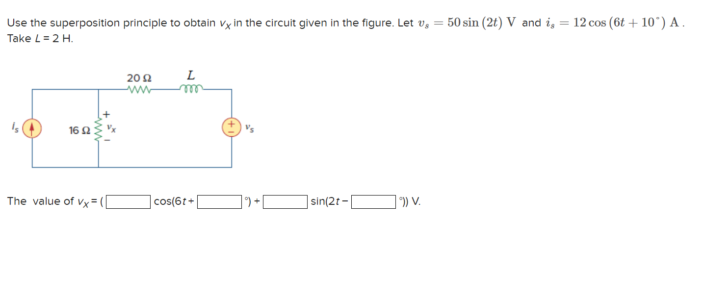 Solved Use the superposition principle to obtain vX in the | Chegg.com