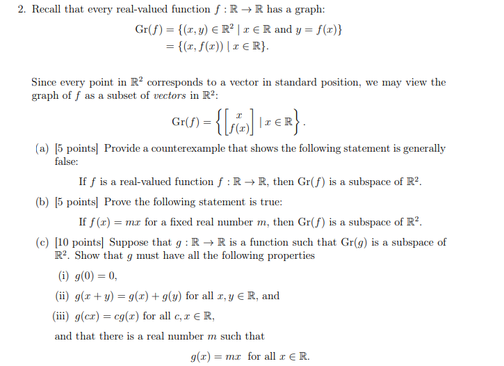 Solved Recall that every real-valued function f:R→R ﻿has a | Chegg.com