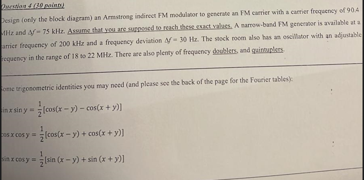 Solved Design (only the block diagram) an Armstrong indirect | Chegg.com