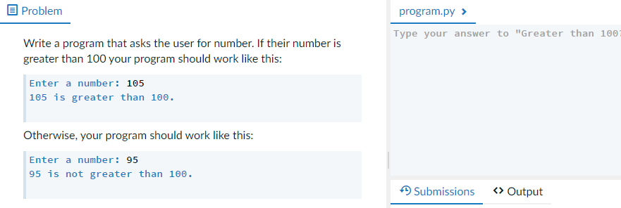 Solved Problem program.py > Type your answer t Write a | Chegg.com