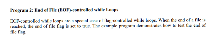 Solved Program 2: End of File (EOF)-controlled while Loops | Chegg.com