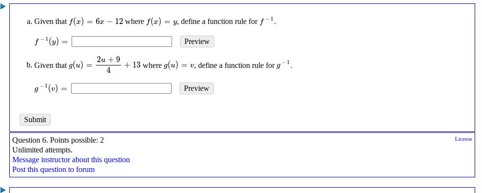 Solved a. Given that f(x)=6x−12 where f(x)=y, define a | Chegg.com