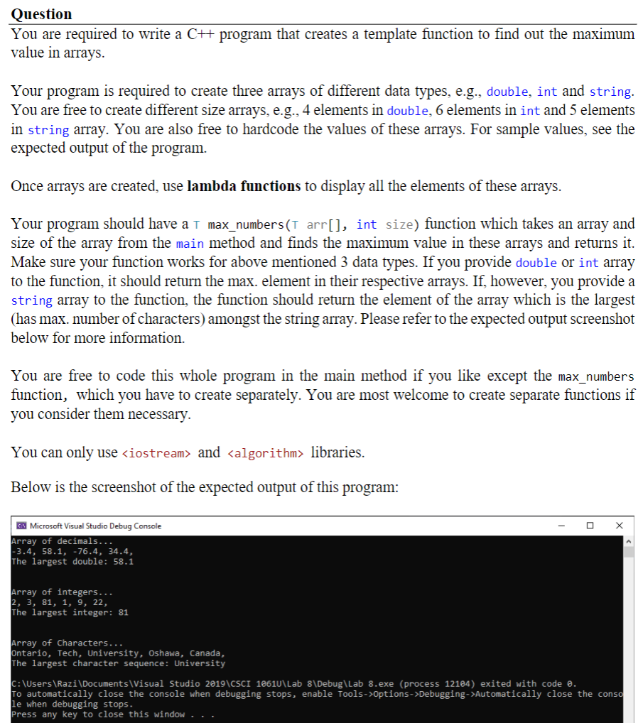 Solved Question You are required to write a C++ program that | Chegg.com
