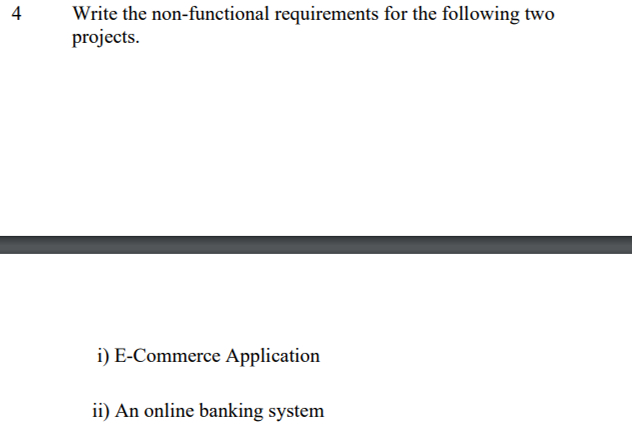 Solved Write the non-functional requirements for the | Chegg.com
