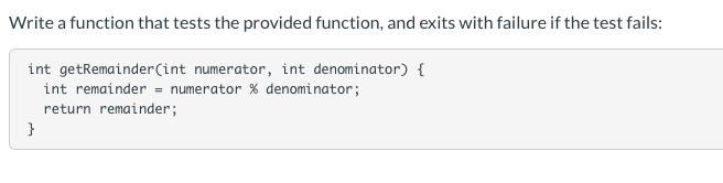 Solved Write a function that tests the provided function, | Chegg.com