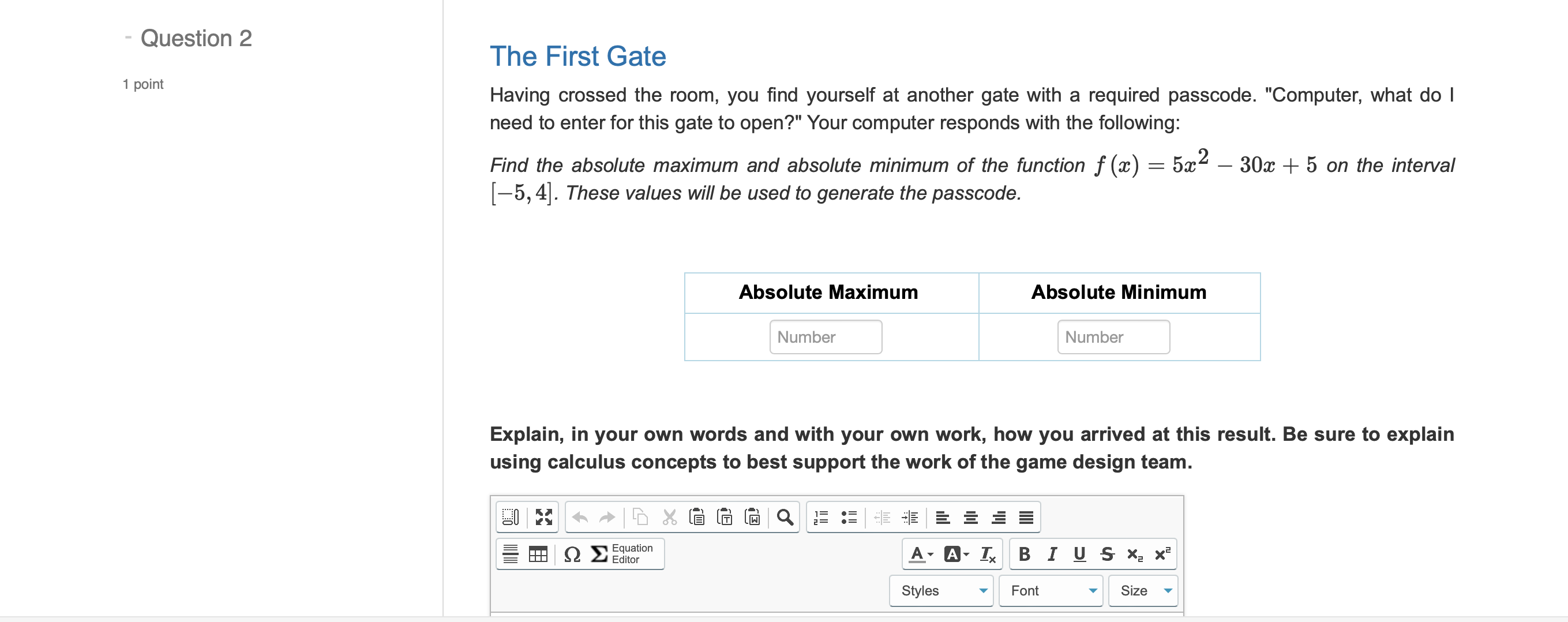 Solved The First Gate Having crossed the room, you find | Chegg.com