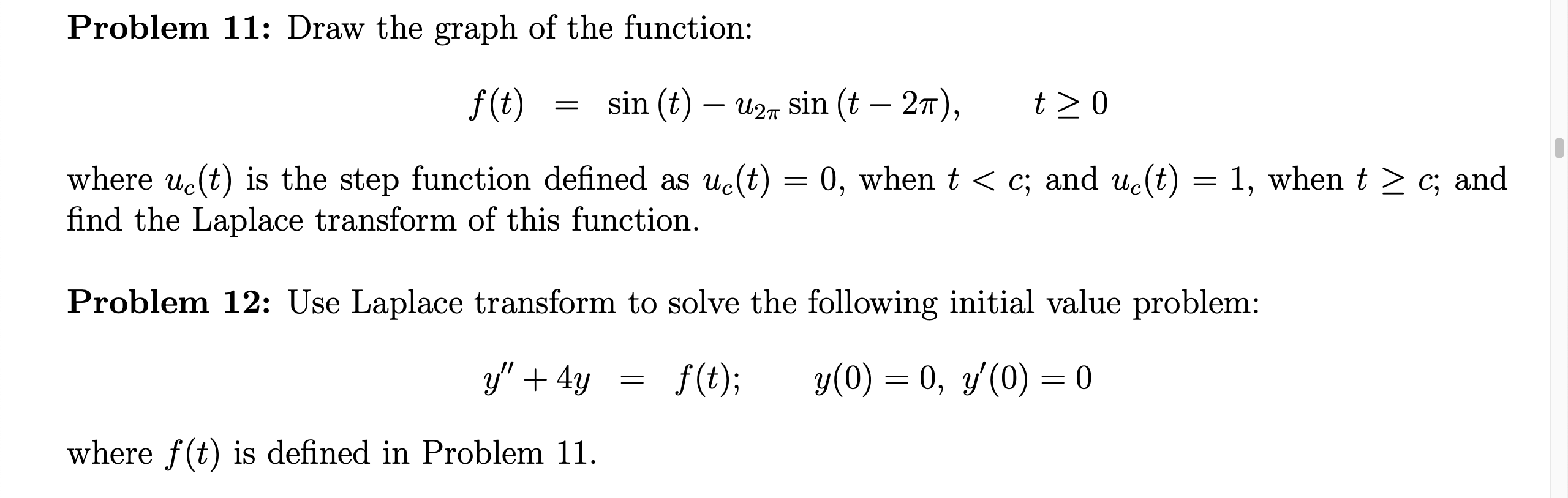 Solved Problem 11: Draw the graph of the function: | Chegg.com
