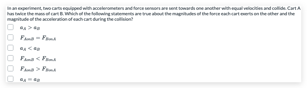 Solved In an experiment, two carts equipped with | Chegg.com