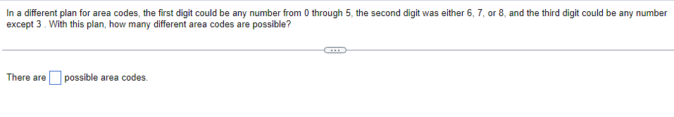 Solved In a different plan for area codes, the first digit | Chegg.com