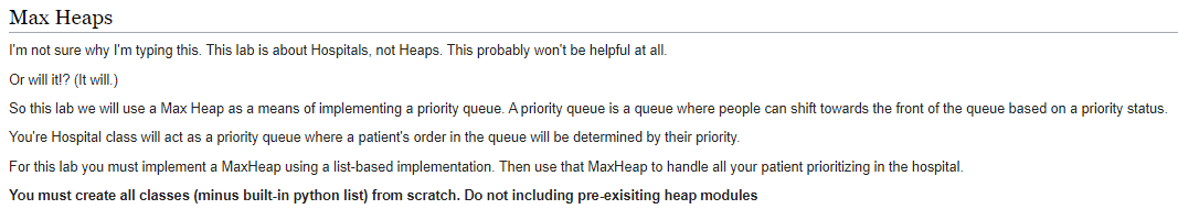 Solved In this lab you will make a Hospital simulator. | Chegg.com