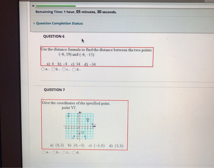 Solved Remaining Time: 1 hour, 05 minutes, 30 seconds. | Chegg.com