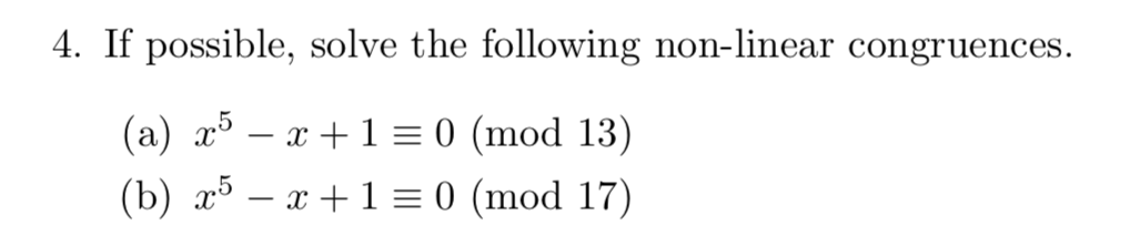 Solved 4. If possible, solve the following non-linear | Chegg.com