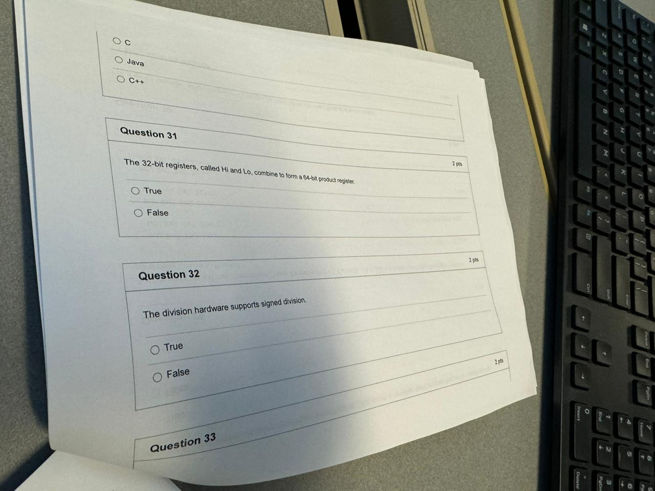 Solved cJavaC++Question 31The 32-bit registers, called HI | Chegg.com