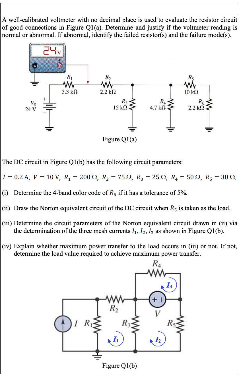 Solved A well-calibrated voltmeter with no decimal place is | Chegg.com