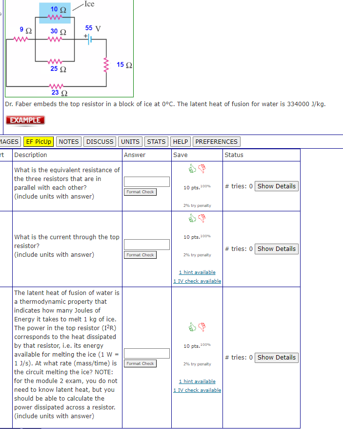 Solved Dr. Faber embeds the top resistor in a block of ice | Chegg.com