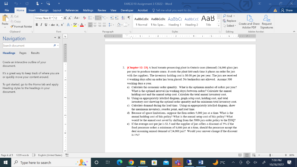 Solved A local tomato processing plant in Ontario uses | Chegg.com