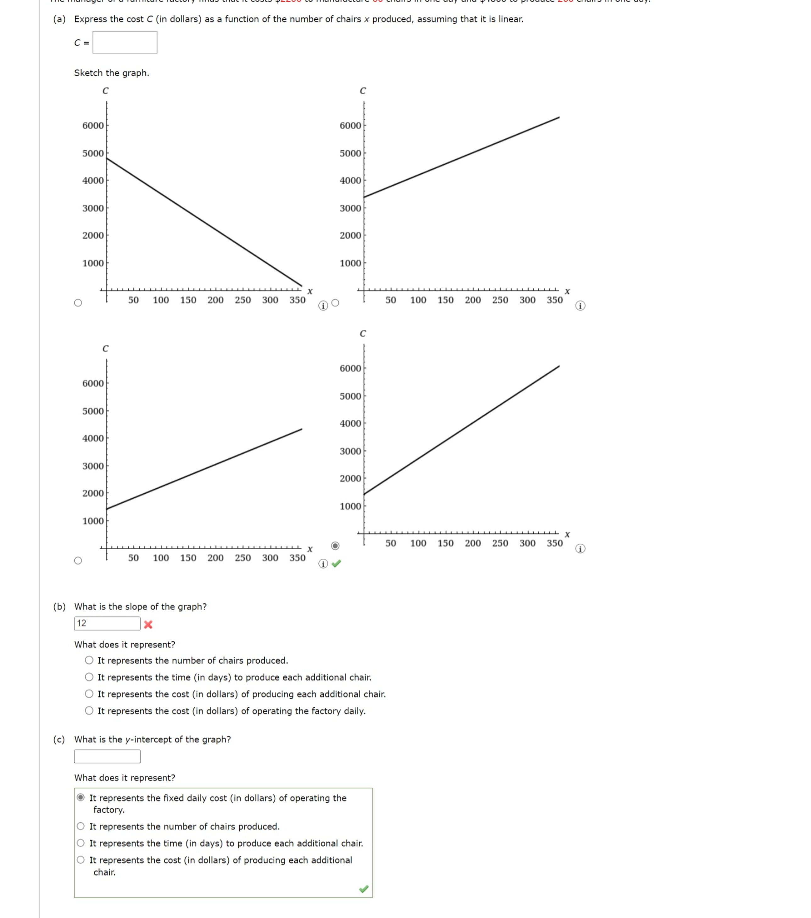 (a) ﻿Express the cost C (in dollars) ﻿as a function | Chegg.com