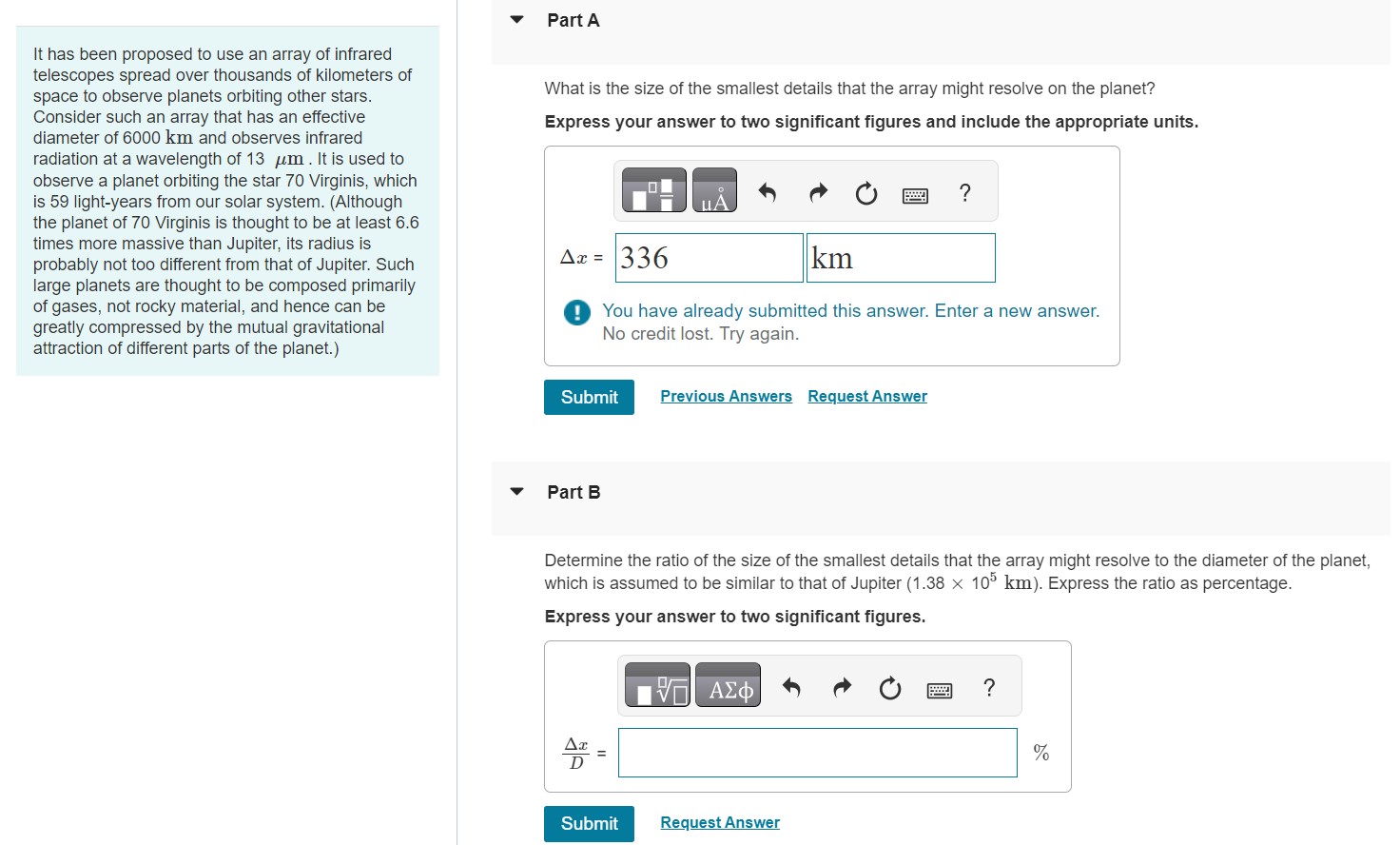 Solved It has been proposed to use an array of infrared | Chegg.com