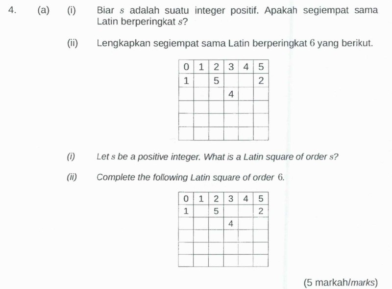 (a) (i) ﻿Biar s ﻿adalah suatu integer positif. Apakah | Chegg.com