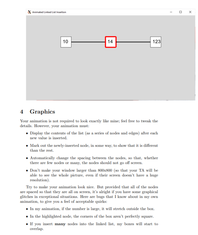 1 Animated Linked List In this project, you're going | Chegg.com