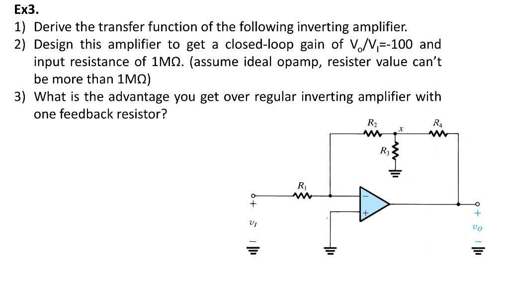 Solved Ex3. 1) Derive the transfer function of the following | Chegg.com