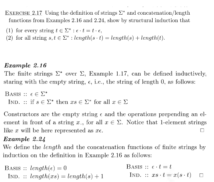 EXERCISE 2.17 Using the definition of strings I* and | Chegg.com
