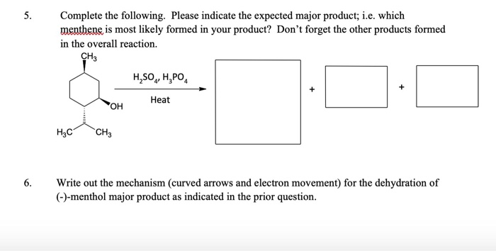 Solved 5. Complete the following. Please indicate the | Chegg.com