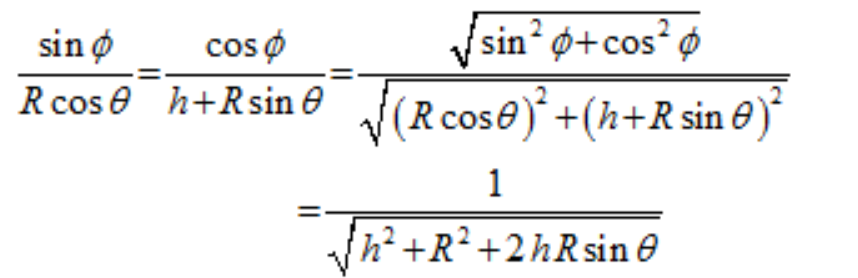 Solved sin Ø cos Rcos e h+R sino sin+cos? (R cose) +(h+R sin | Chegg.com