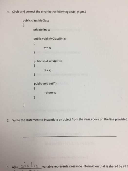 Solved Circle And Correct The Error In The Following Code 1118