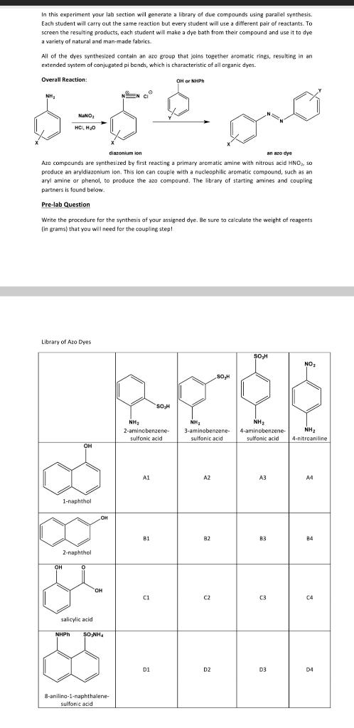In this experiment your lab section will generate a | Chegg.com
